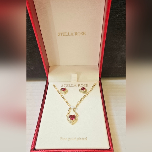 Stella Rose | Jewelry | Stella Rose Fine Gold Plated Red Jewelry Set ...